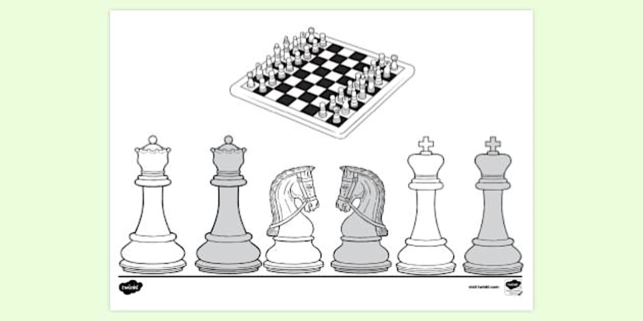 Chess Piece Colouring Page | International Chess Day