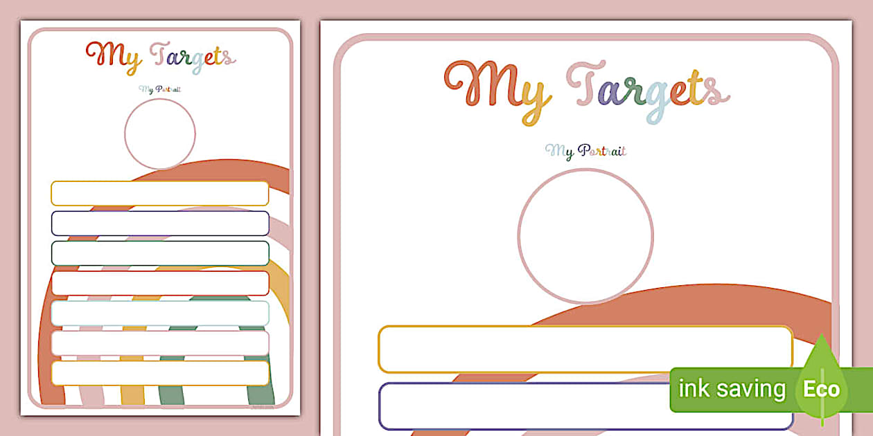 Muted Rainbow-Themed Pupil Target Log - KS1 - Targets