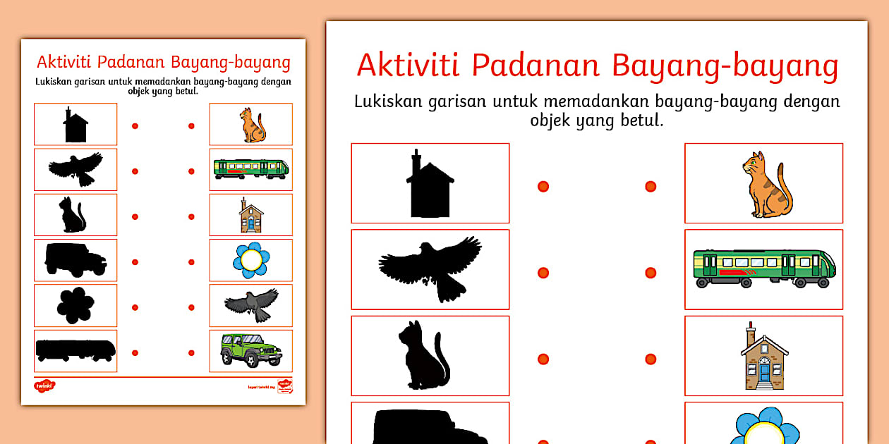 Aktiviti Padanan Bayang-bayang (teacher made) - Twinkl