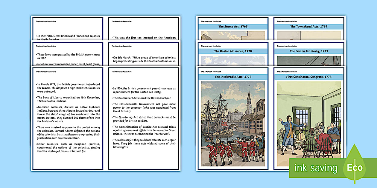 The American Revolution Matching Cards