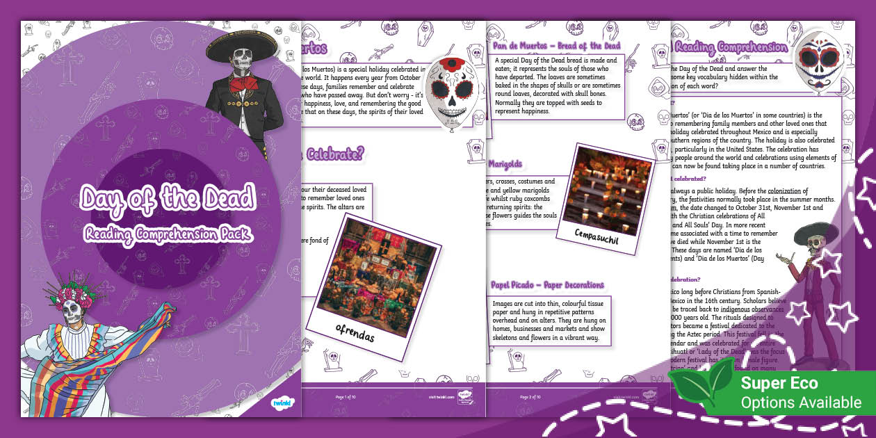 Day of the Dead Reading Comprehension Pack (teacher made)