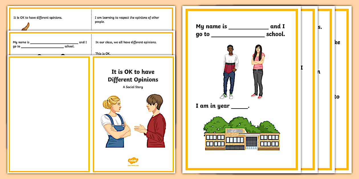 It is OK to have Different Opinions Social Story - Twinkl