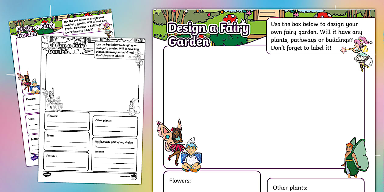 Design a Fairy Garden Worksheet (teacher made) - Twinkl