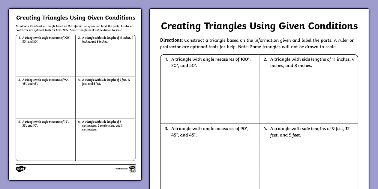Drawing Triangles with Given Conditions | Twinkl USA