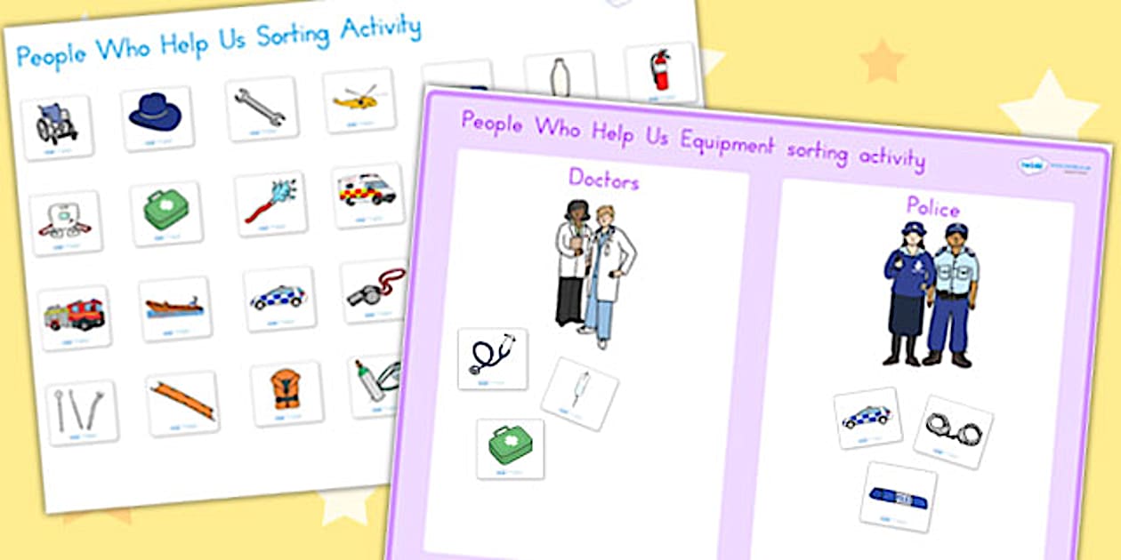 People Who Help Us Equipment Sorting Activity