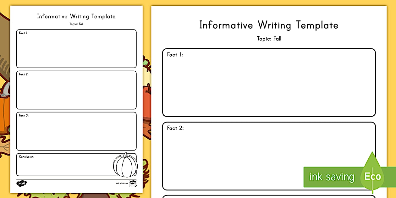 Fall Informative Writing Template (Teacher-Made) - Twinkl