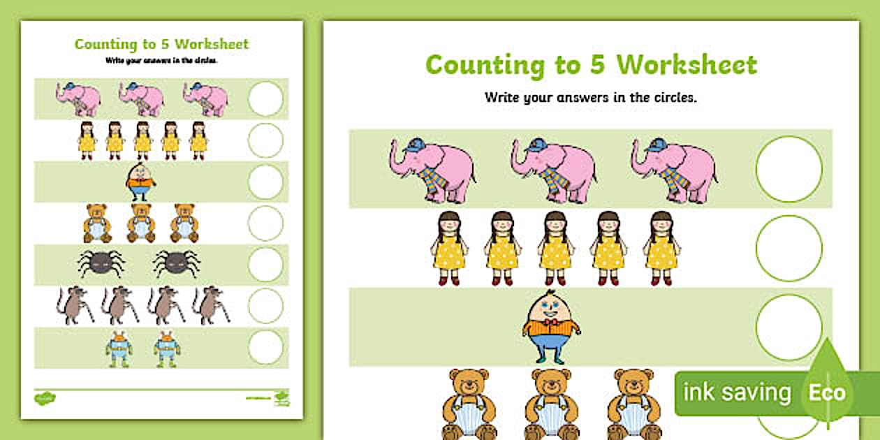 Editable Nursery Rhyme Themed Counting to 5 Worksheet