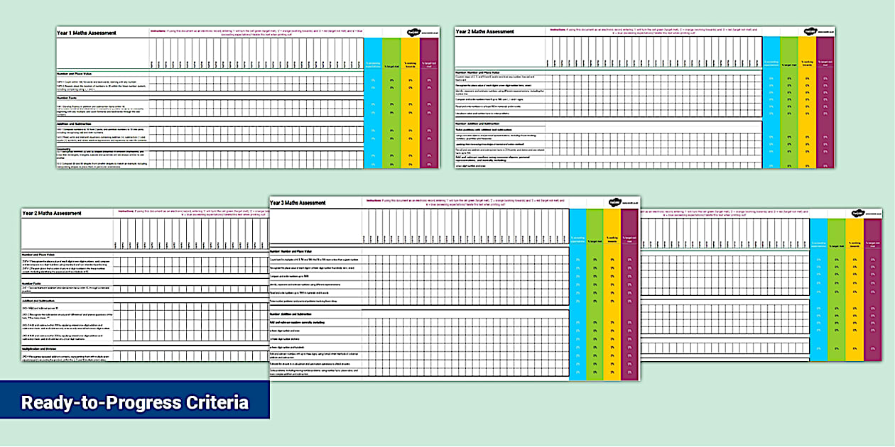 New Curriculum Maths Assessment Spreadsheet - Twinkl