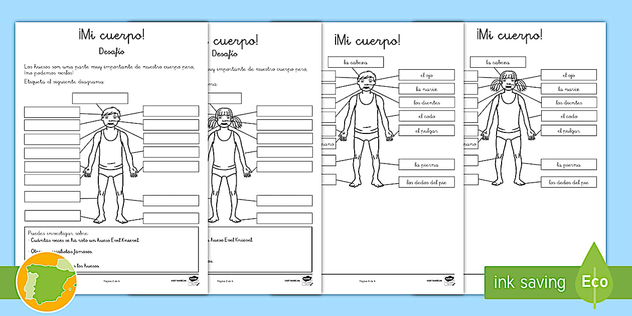 Ficha de actividad: Mi cuerpo (teacher made) - Twinkl