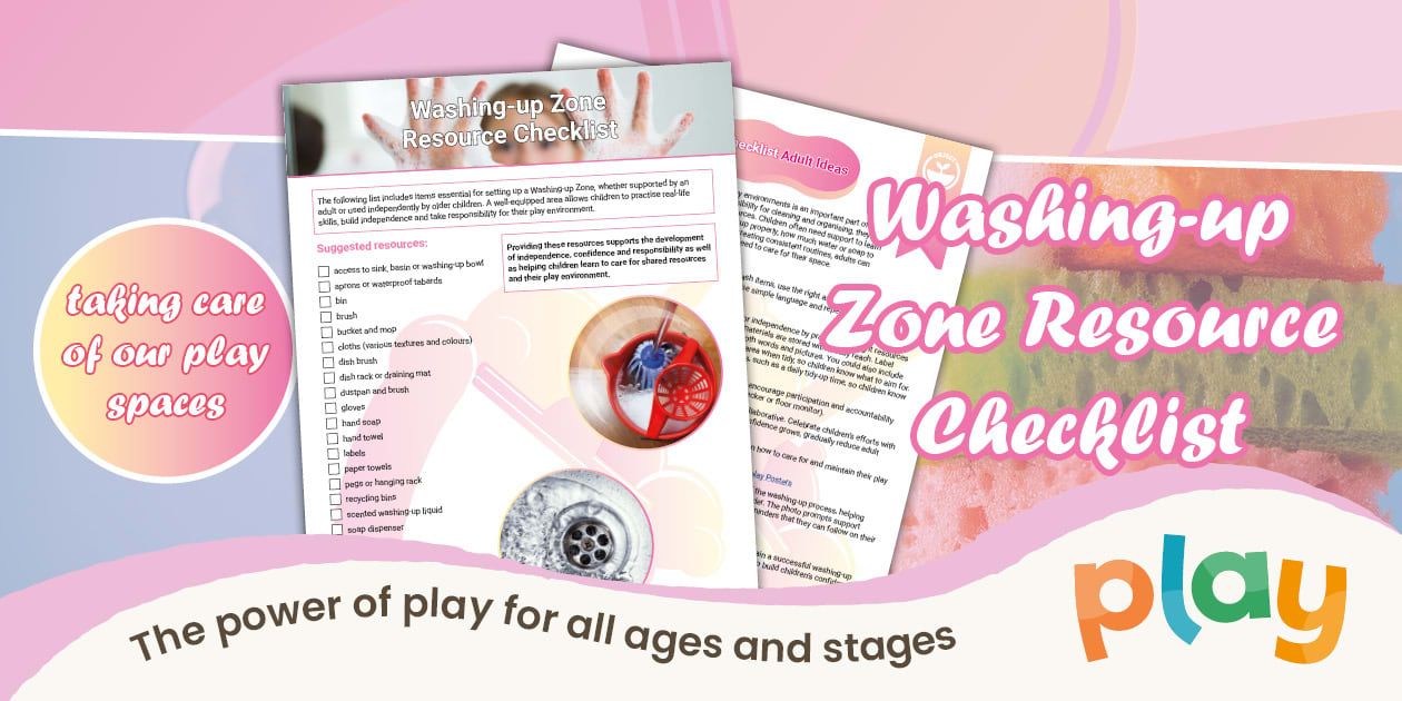 Washing-up Zone Resource Checklist Adult Ideas