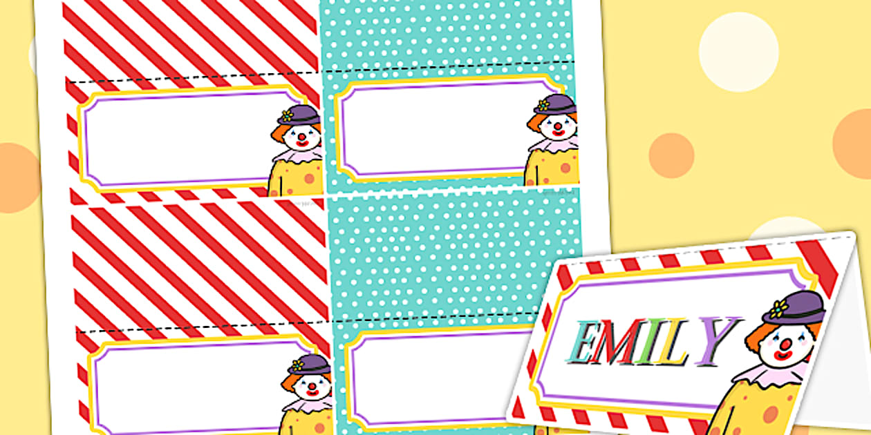 Circus Themed Birthday Party Place Names (Teacher-Made)
