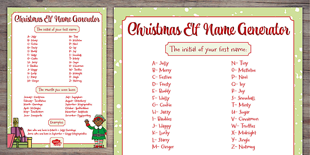 Christmas Elf Name Generator | Twinkl Party