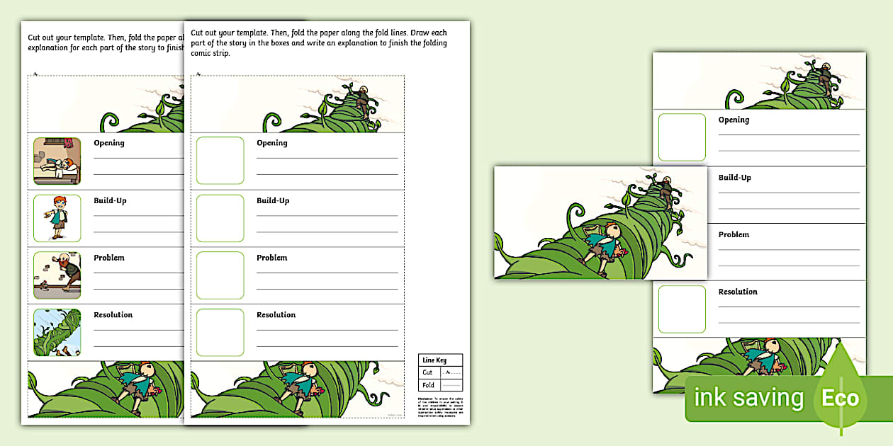 Jack and The Beanstalk Folding Comic Strip Template - Twinkl