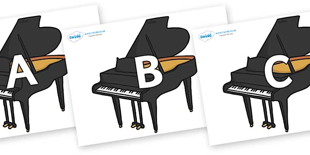 A-Z Alphabet on Baby Grand Pianos (teacher made) - Twinkl