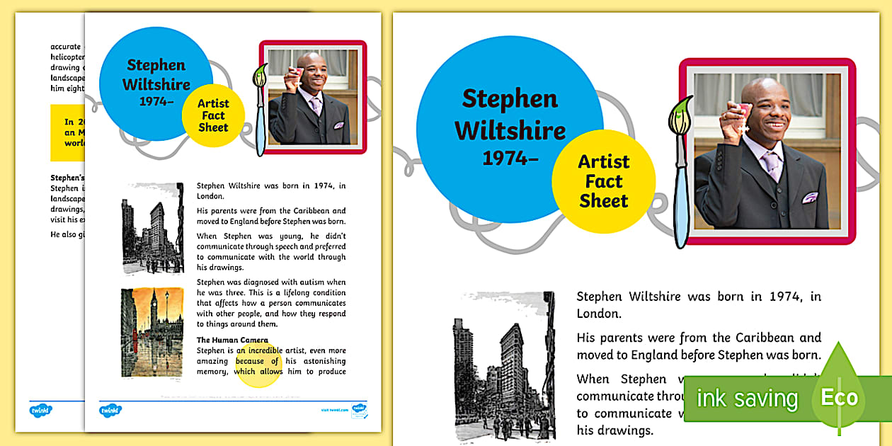 KS1 Stephen Wiltshire Artist Fact File