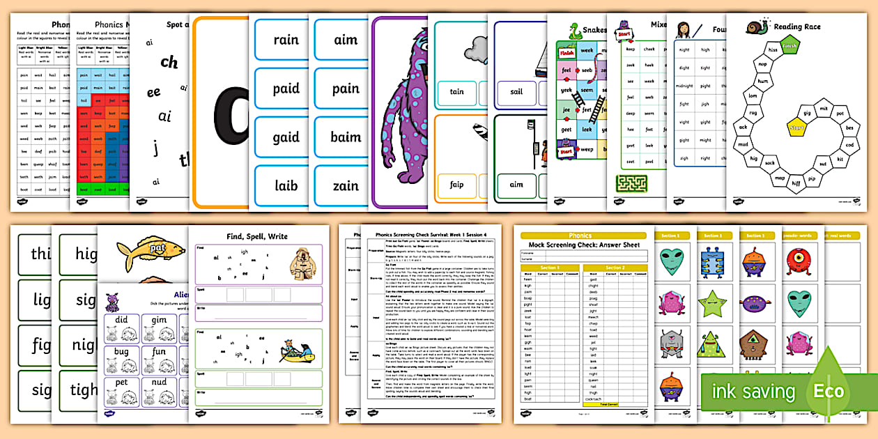 Phonics Intervention: 'ai', 'ee', 'igh' and 'oa' Phase 3 Catch-Up Pack