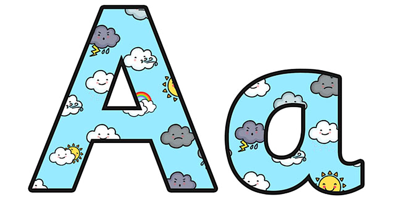 Cursive Weather Small Lowercase Display Lettering - Twinkl