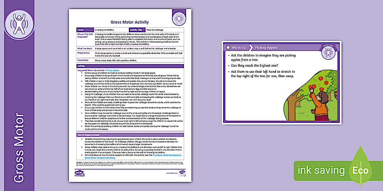 Gross Motor Skills Activity: Pass the Cabbage - Twinkl