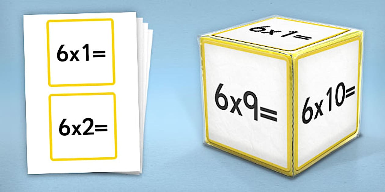 Giant Foam Dice Squares 6 Times Tables (teacher made)