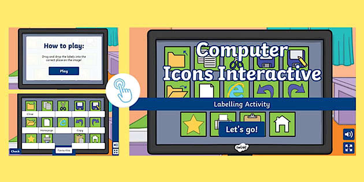 Computer Icons Interactive Labelling Activity (teacher made)