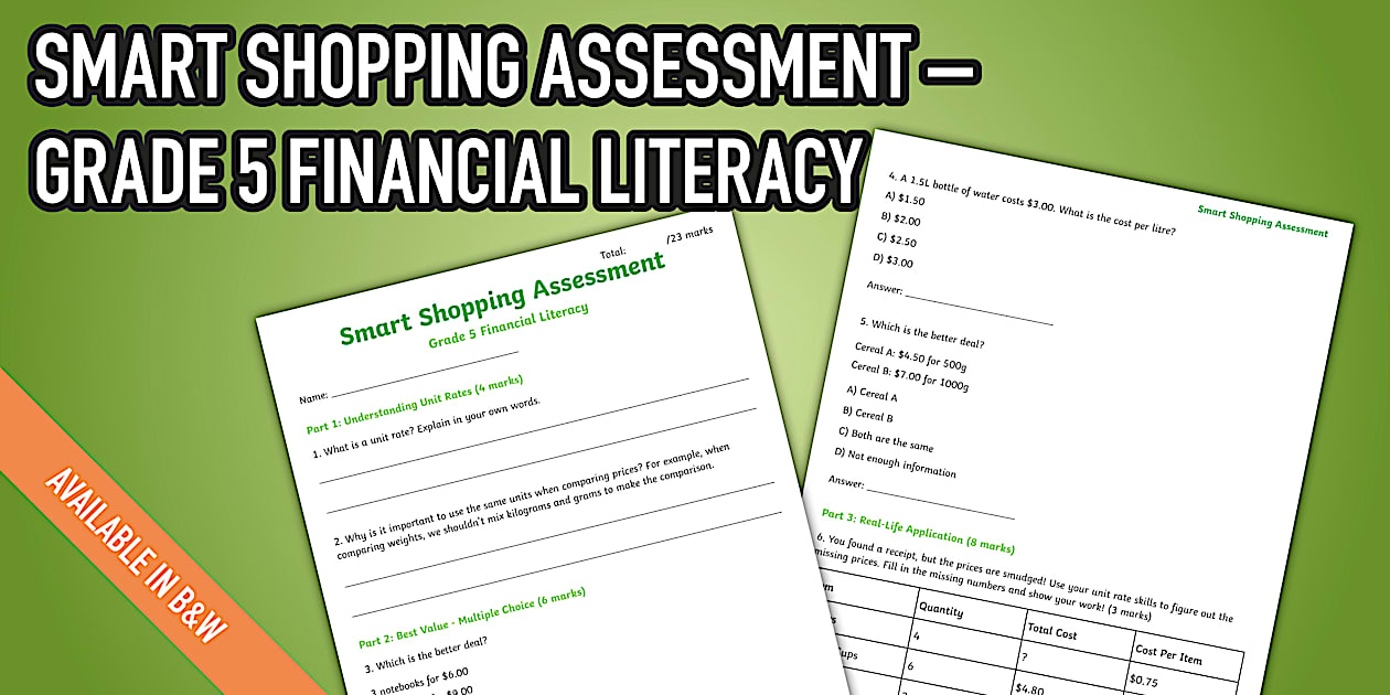 Grade 5 Financial Literacy Assessment