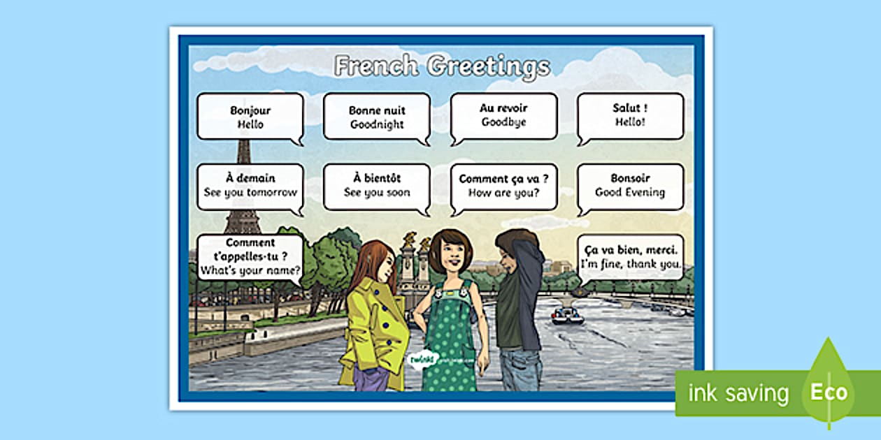 Target Language French - French Greetings Display Poster