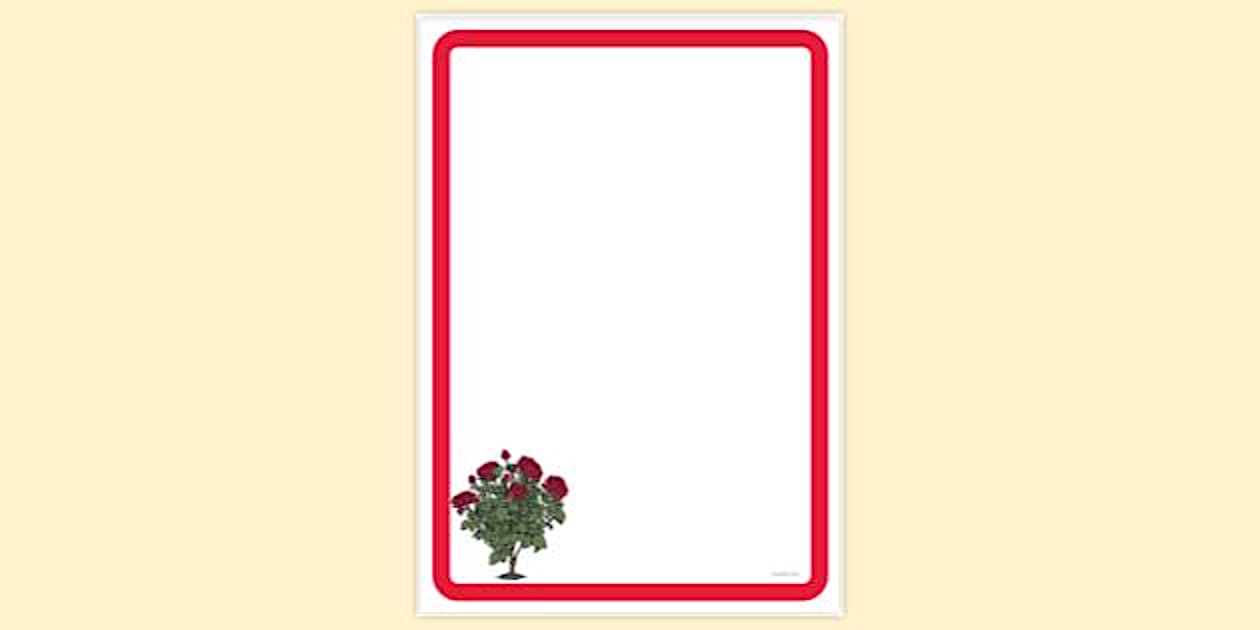 Rose Bush Page Border | Page Borders | Twinkl - Twinkl