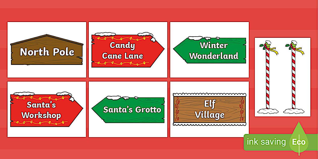 Christmas Signpost Display Pack (teacher made) - Twinkl