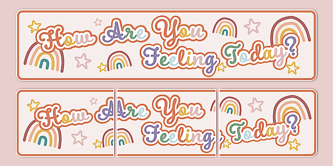 Muted-Rainbow Themed How Are You Feeling Today? Display Banner