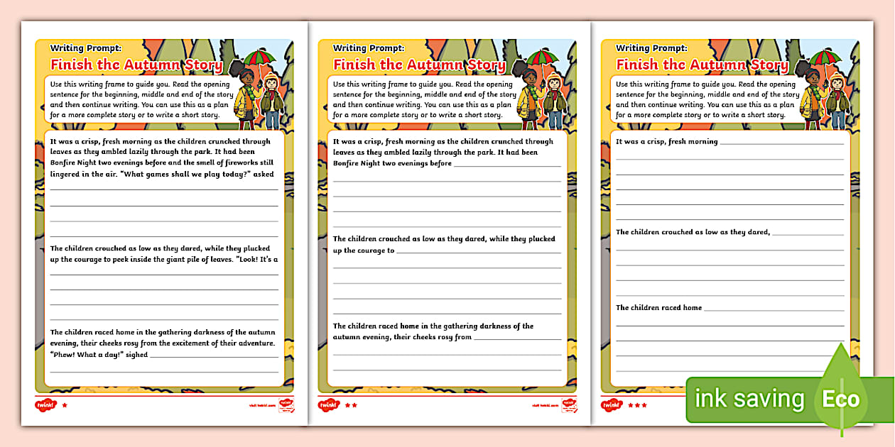 Writing Prompt: Finish the Autumn Story (Lehrer gemacht)