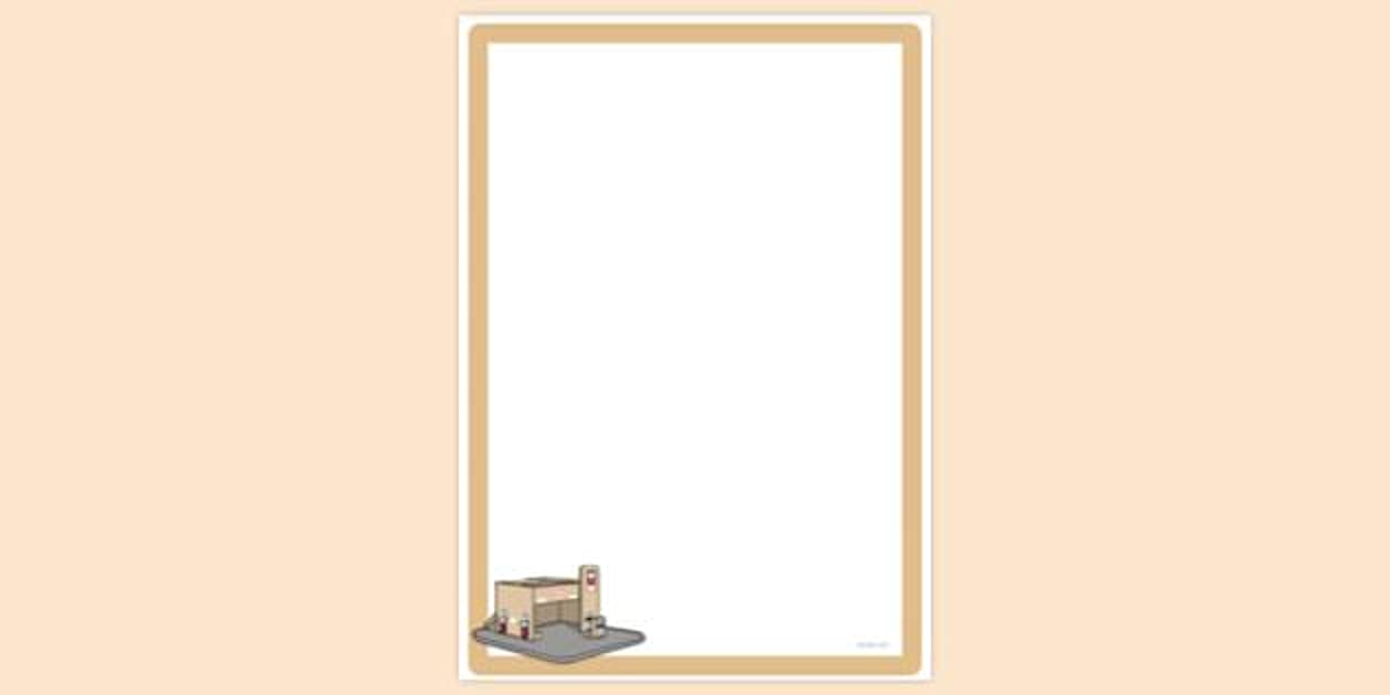 Simple Blank Toy Garage Page Border | Page Borders | Twinkl