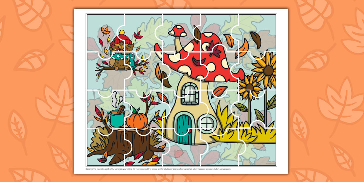 Autumn Jigsaw Puzzle (teacher made) - Twinkl