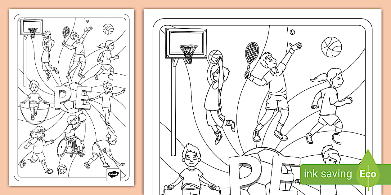 PE Unit Page Colouring, PE Book Cover, Topic (teacher made)