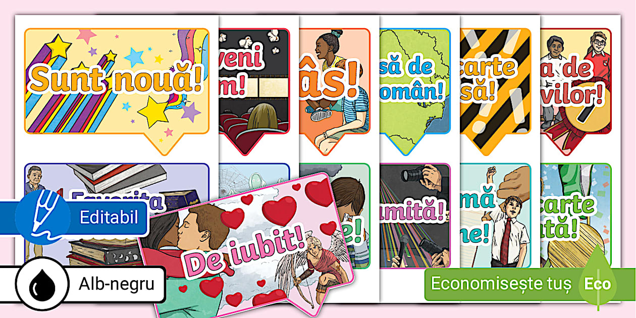 Semne pentru cărți – Elemente decupabile (teacher made)