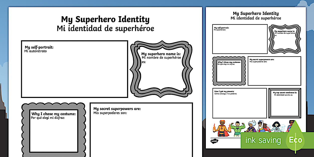 Superhero Transition Worksheet / Worksheet English/Spanish - Superhero