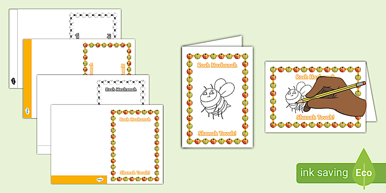 Rosh Hashanah Card Templates (Teacher-Made) - Twinkl