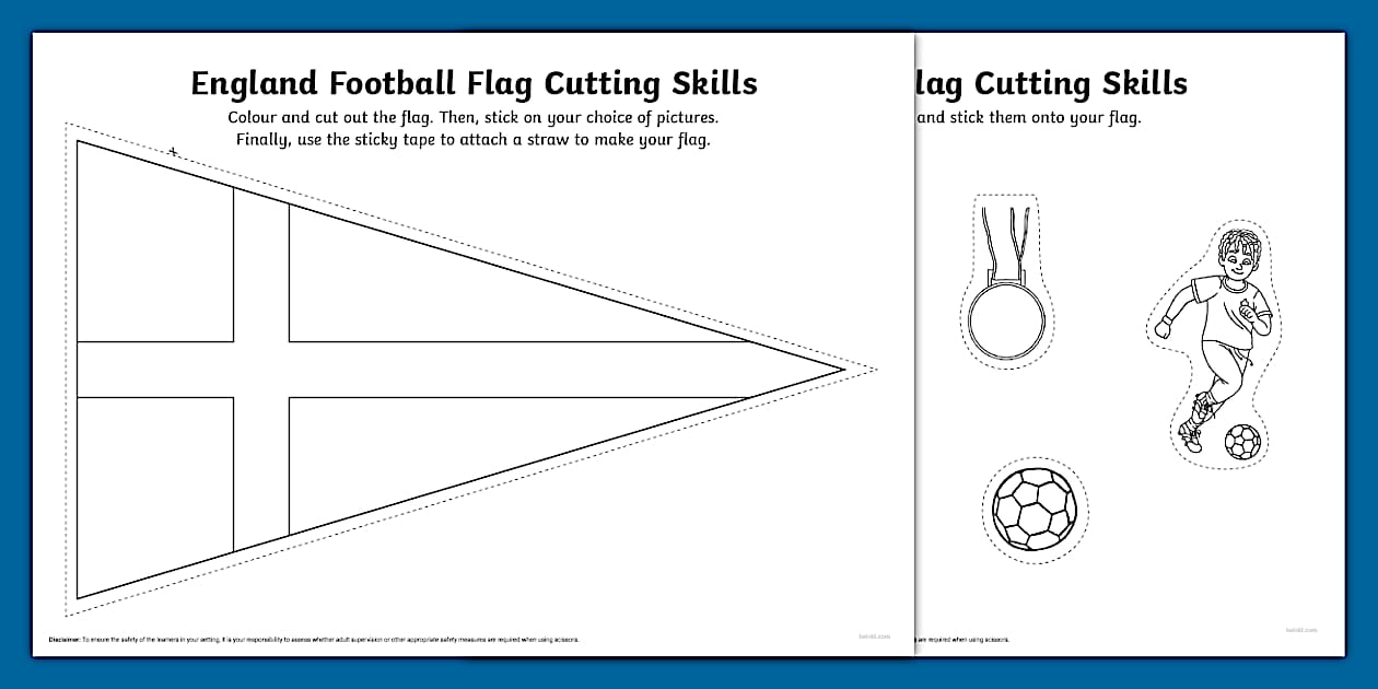 England Football Team Flag | Cutting Skills | Twinkl | EYFS