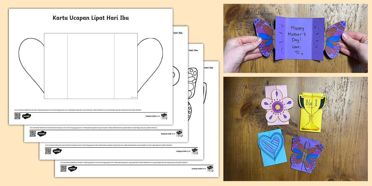Kartu Ucapan Lipat Hari Ibu (Teacher-Made) - Twinkl