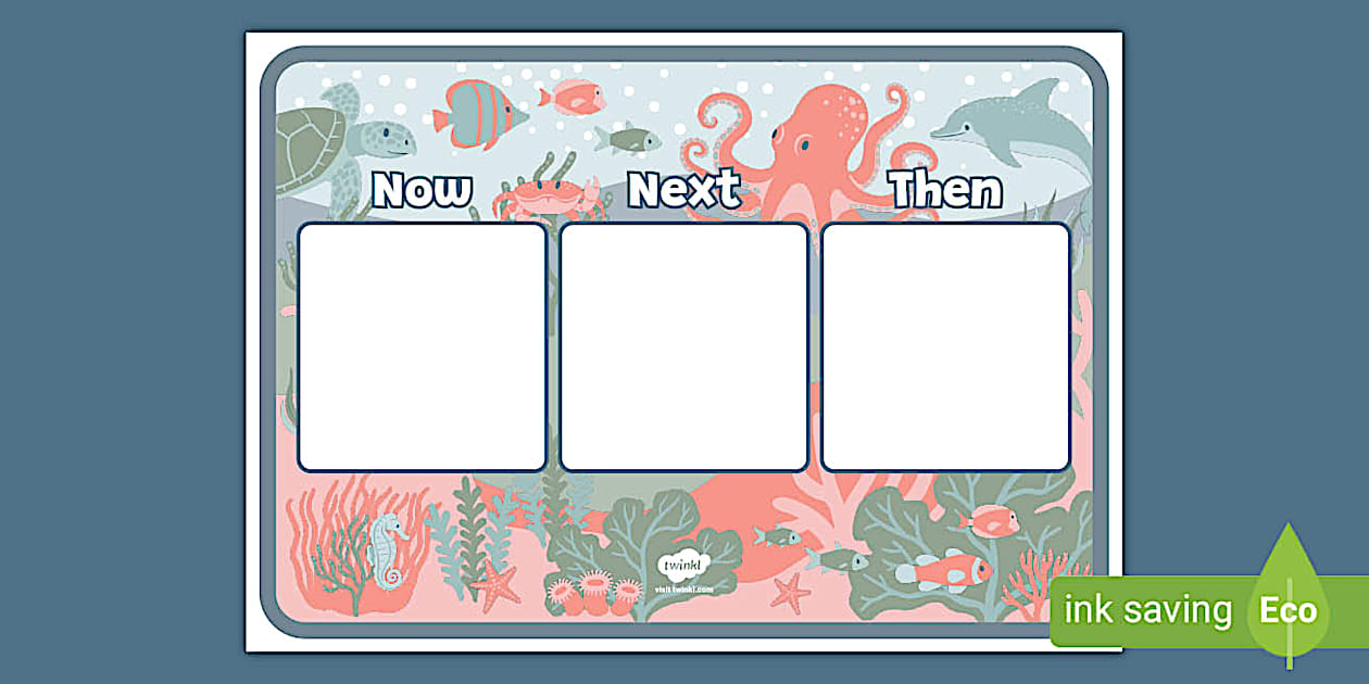 Under the Sea Themed Now Next Then Visual Aid (Teacher-Made)