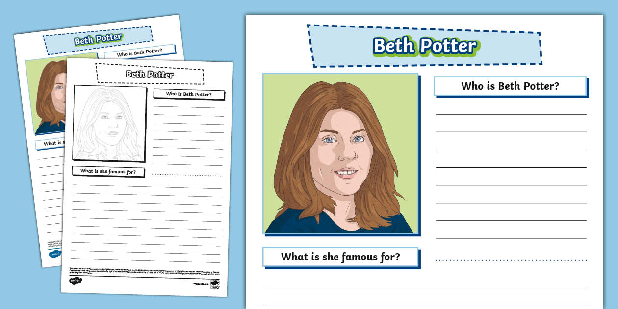 Beth Potter Biography Template (teacher made) - Twinkl
