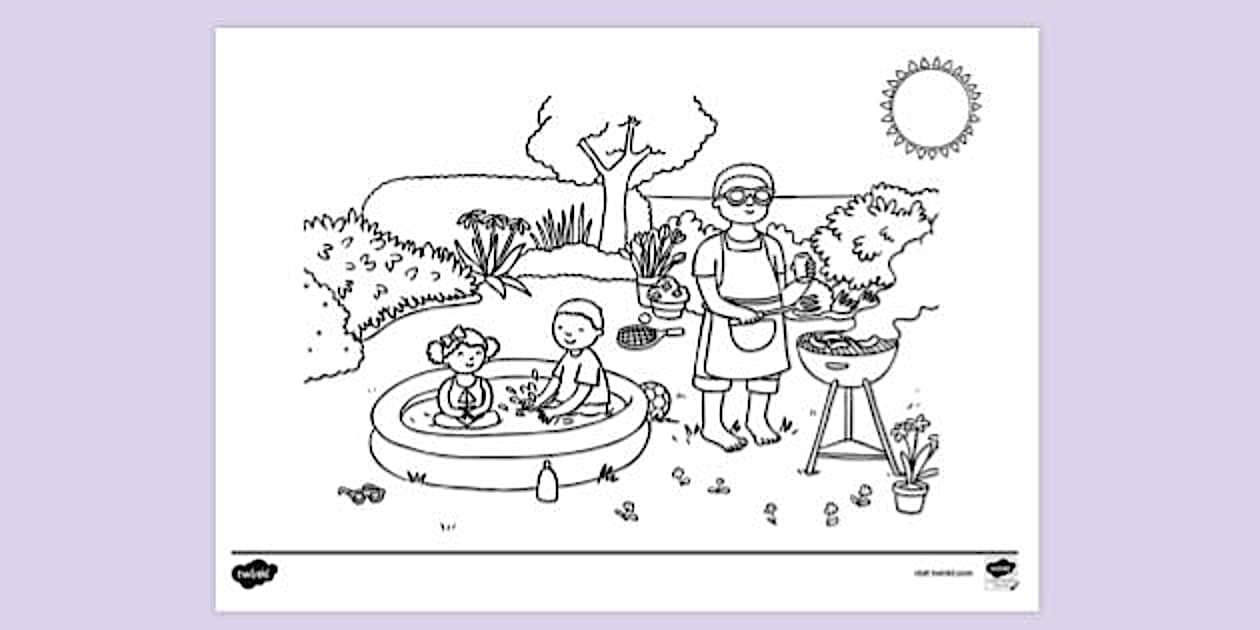 Printable Colouring Page of Summer | Colouring Sheets