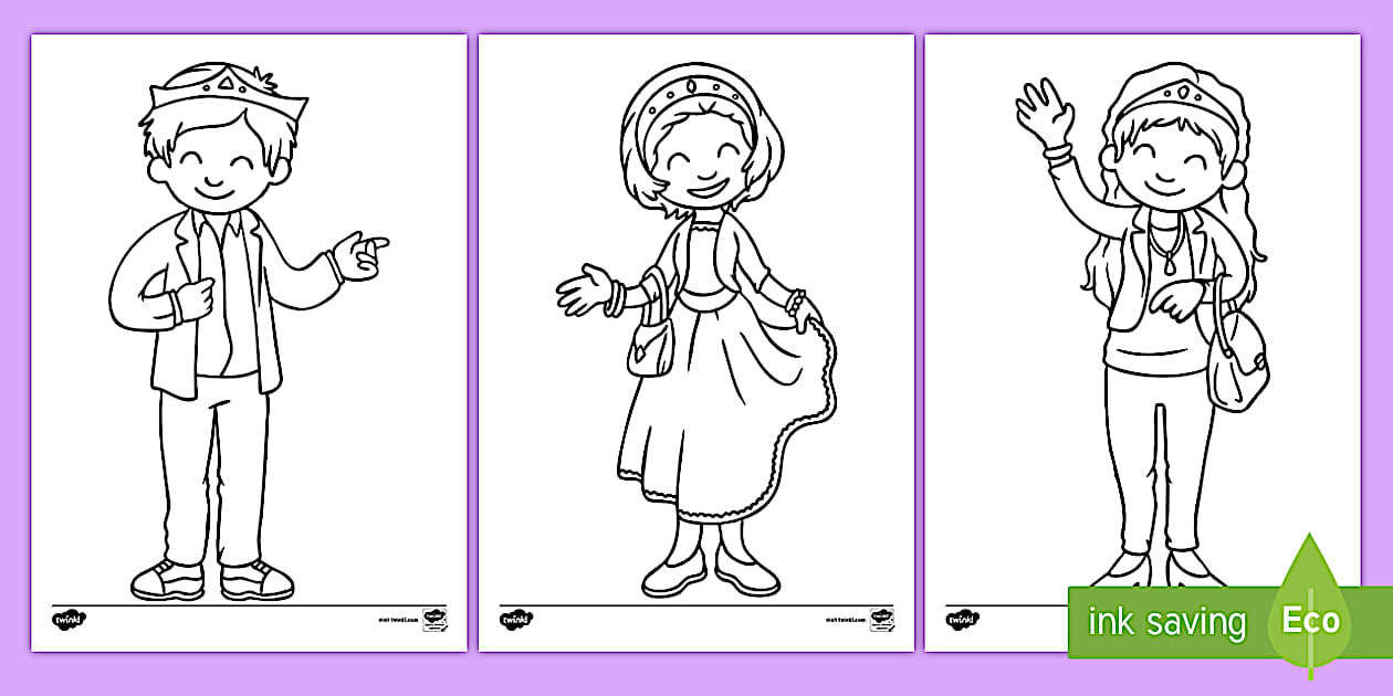 Prince and Princess Colouring in Pages | Colouring Sheets