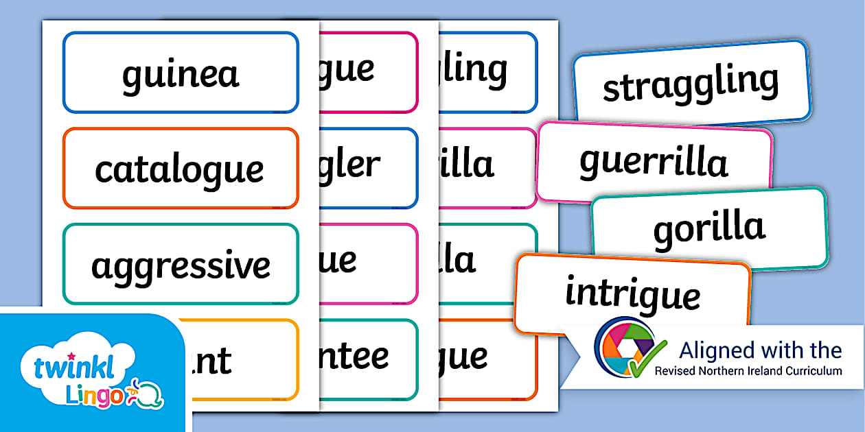 Linguistic Phonics Stage 5/6 Phase 4c 'g/gh' Sound Word Cards