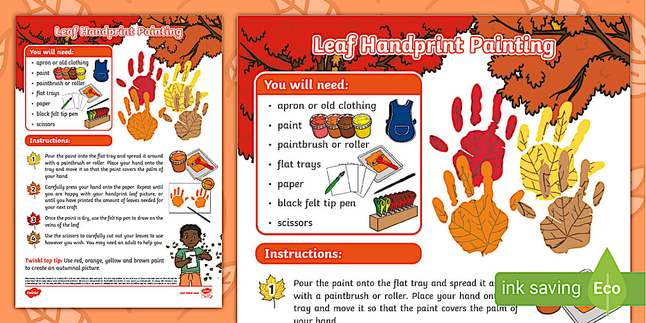 Leaf Handprint Painting Craft Activity - Twinkl