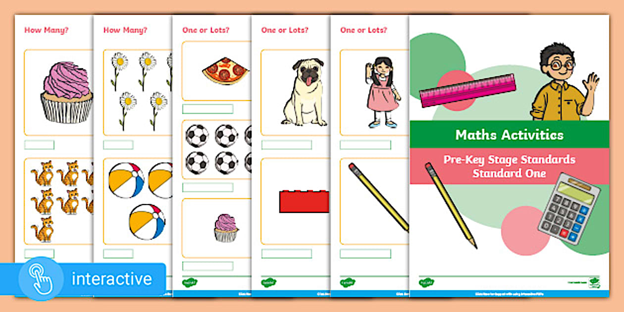Interactive PDF: Pre-Key Stage Standards Maths Activities - Standard 1