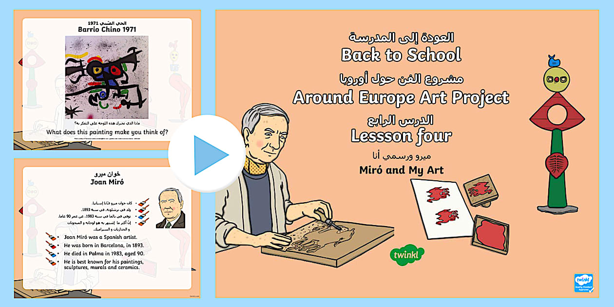 KS1 Back to School around Europe Art Project Miro and My Art PowerPoint