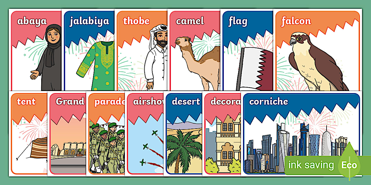 Qatar National Day Key Word Display Posters (teacher made)
