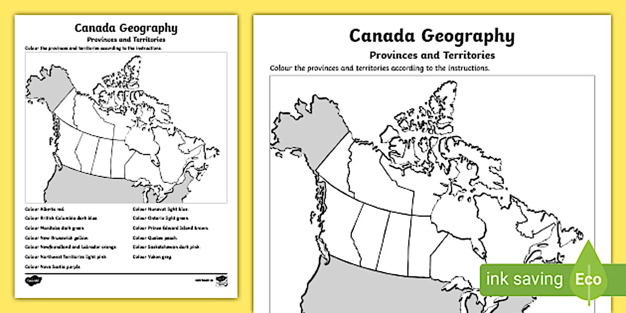 Map of Canada Colouring Page | Grade 4–6 | Twinkl Canada