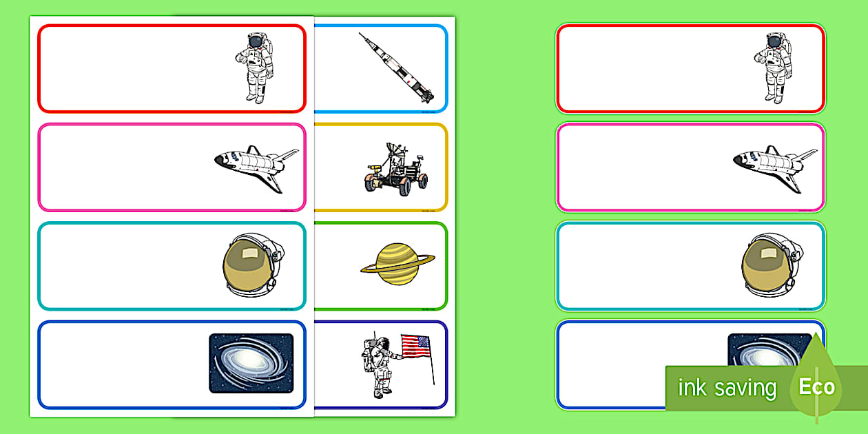 Space-Themed Drawer Labels