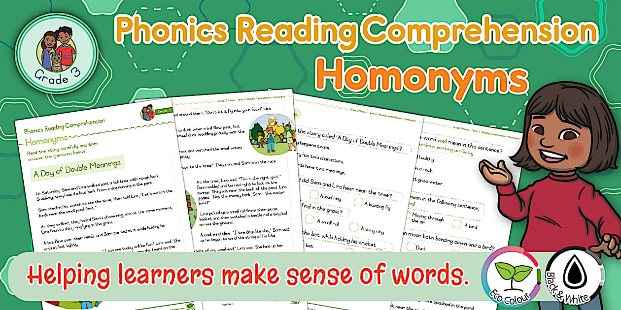 Gr 3 Phonics - T3 - Reading Comprehension - Homonyms